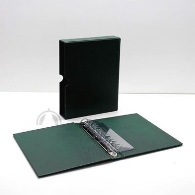 VARIO F Green 3 Ring Binder & Slip Case for Stamp, Currency and Other ...