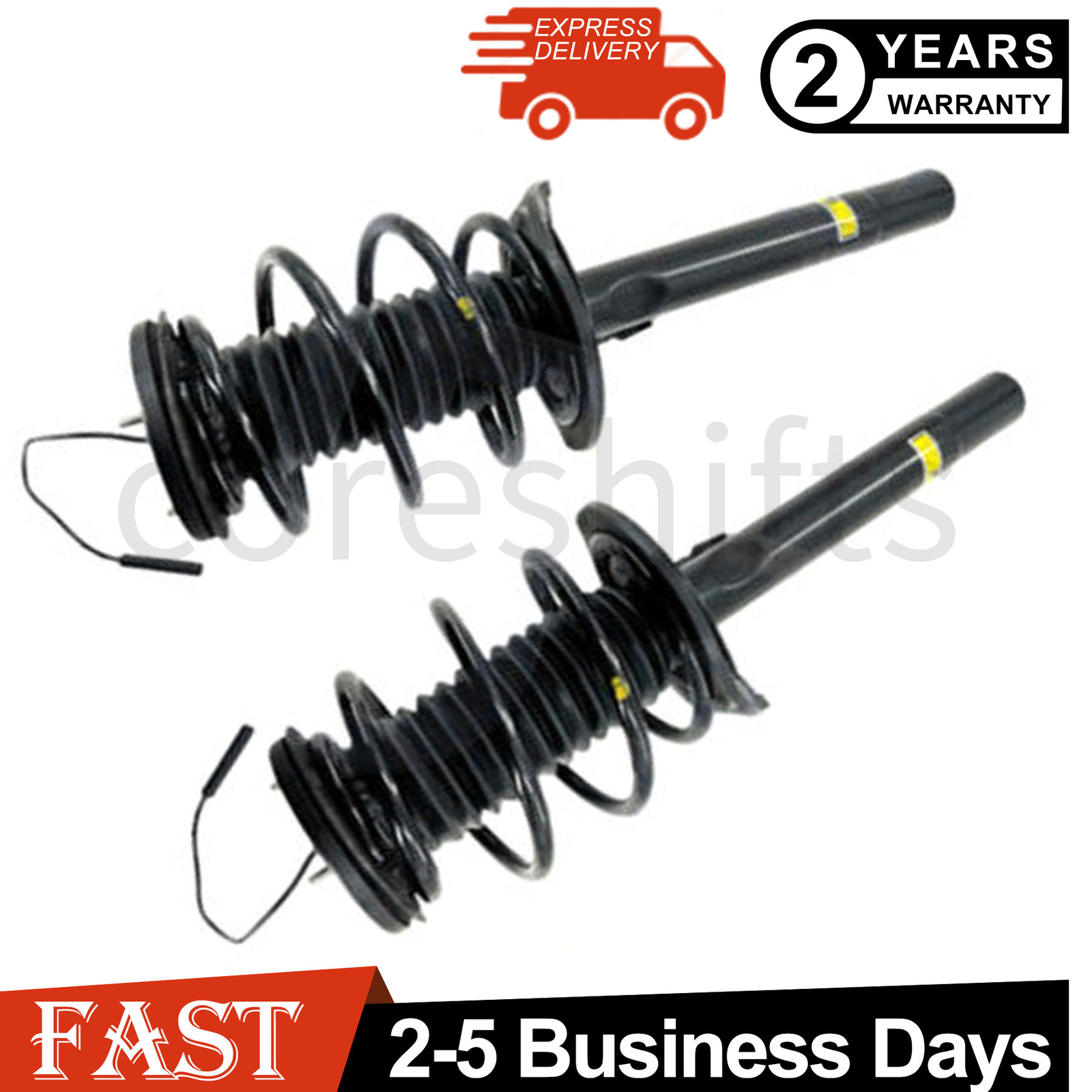 2x Front Shock Absorber Struts Assys EDC Fit BMW E38 740i 740iL 750iL ...