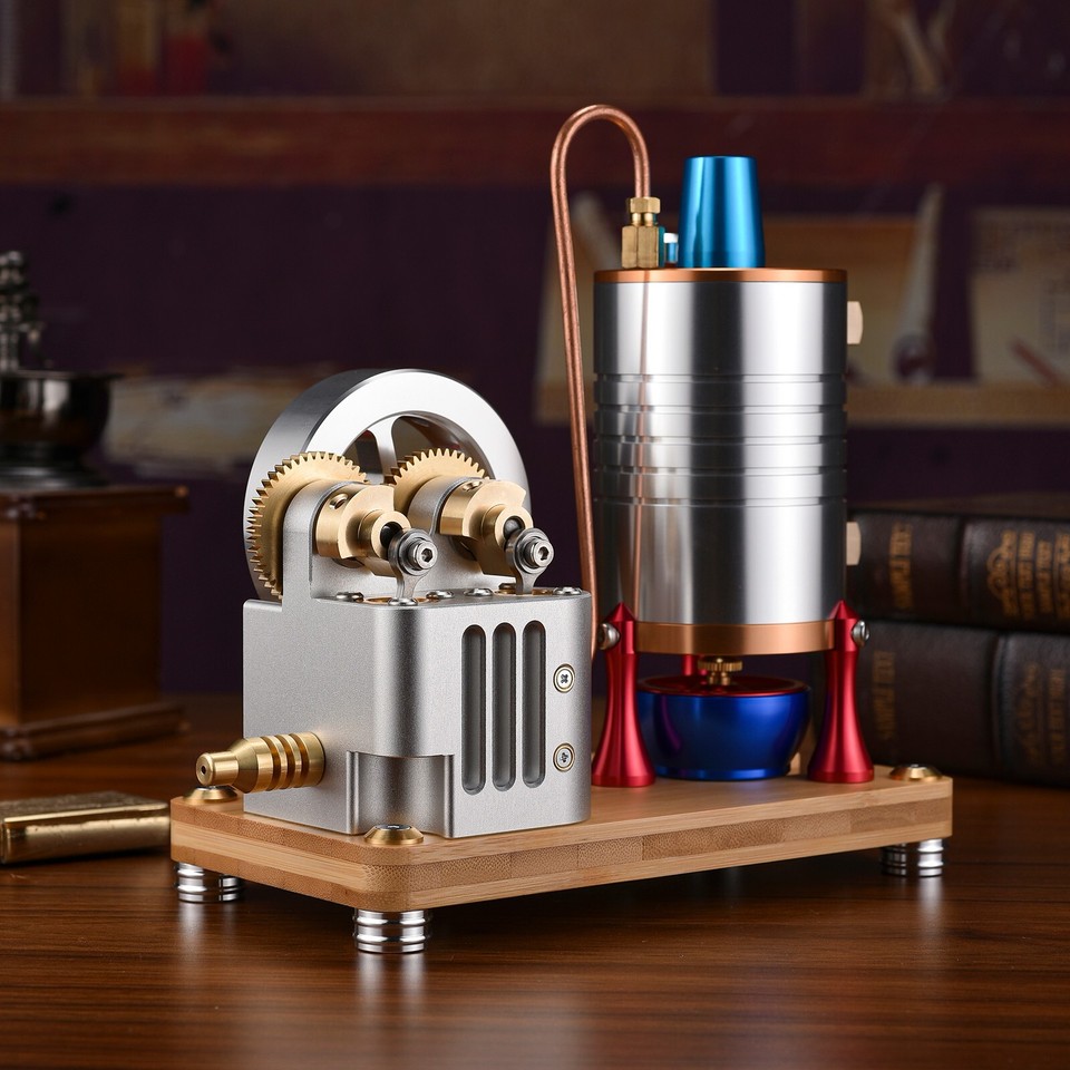 Vintage Industrial Steam Engine Model - 14mm Brass Cylinder, Solid Fuel ...