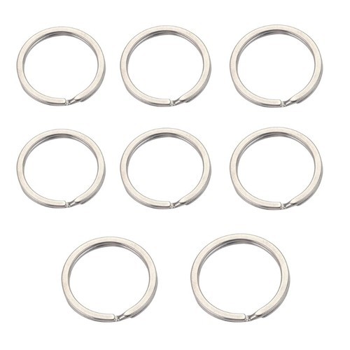 10pcs/set Stainless Steel Key Circles Keychain Metal Double Rings Key ...