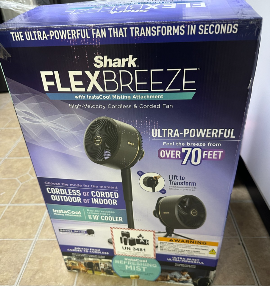 Shark FA225 FlexBreeze Indoor/Outdoor Fan with InstaCool Mist ...