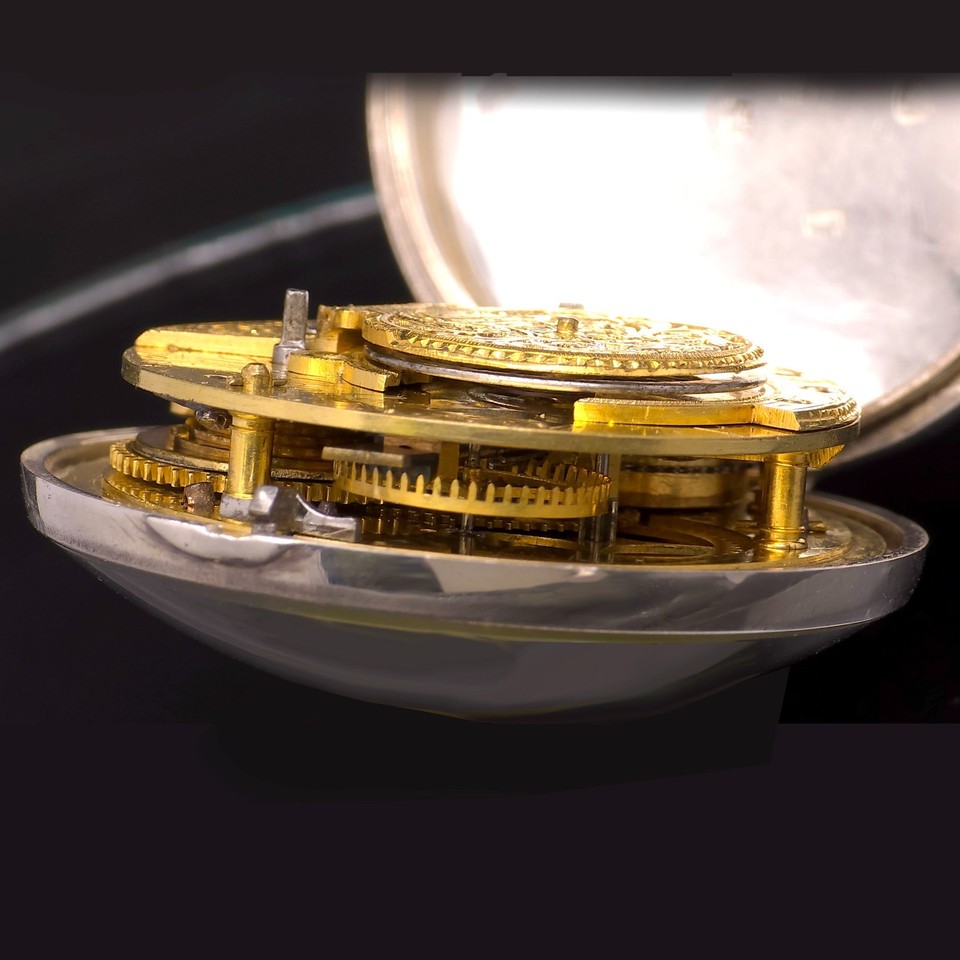 Antique English William Baker Verge Pocket Watch Keywind Pair Case ...