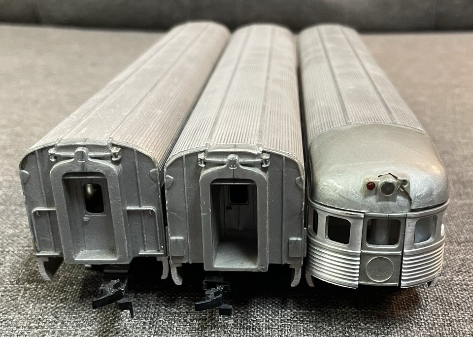 Tyco Metal Streamliner Passenger Cars HO Scale Missing Cases Lot Of 3 ...