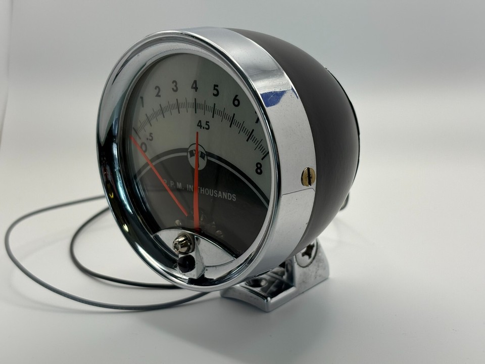 Restored 1964 RAC Tachometer – Vintage 0–8000 RPM Gauge, Chrome ...