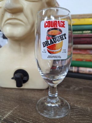VINTAGE Courage Draught Stemmed Beer Glass | eBay