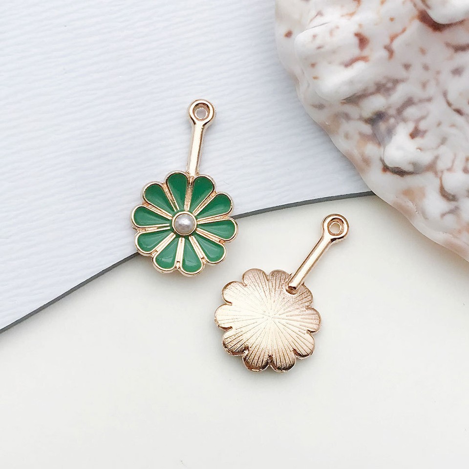 10pcs green Enamel Charms Pendant For DIY Jewelry Making Handmade 30 ...