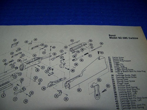 ROSSI 92-SRC CARBINE & RUGER 44 MAGNUM CARBINE..LEGEND/EXPLODED VIEW ...