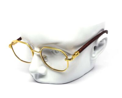 Men RETRO HIP HOP RAPPER Gold Silver Clear Black Brown Lens EYE GLASSES ...
