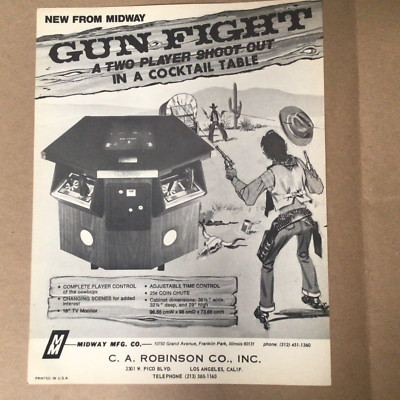 MIDWAY GAMES Arcade FLYER Original Brochure GUN FIGHT | eBay