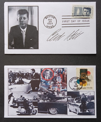 JFK Secret Service Agent CLINT HILL Signed FDC Envelope. Strong Ink ...