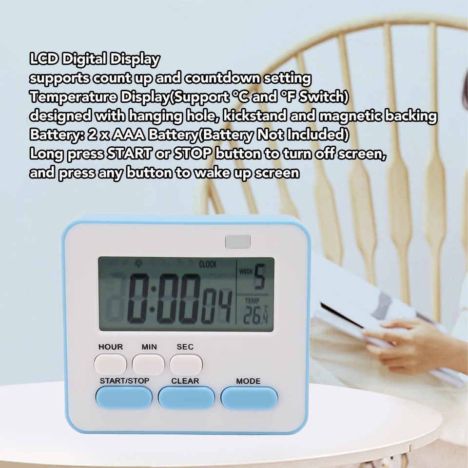 Digital Kitchen Timer Temperature Display Easy Operation For Family ...