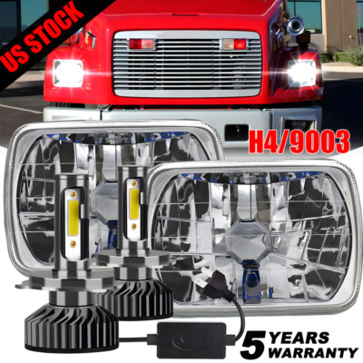 For Freightliner FL50 FL60 FL70 FL80 MT35 MT45 7x6'' 5x7 LED Headlight ...