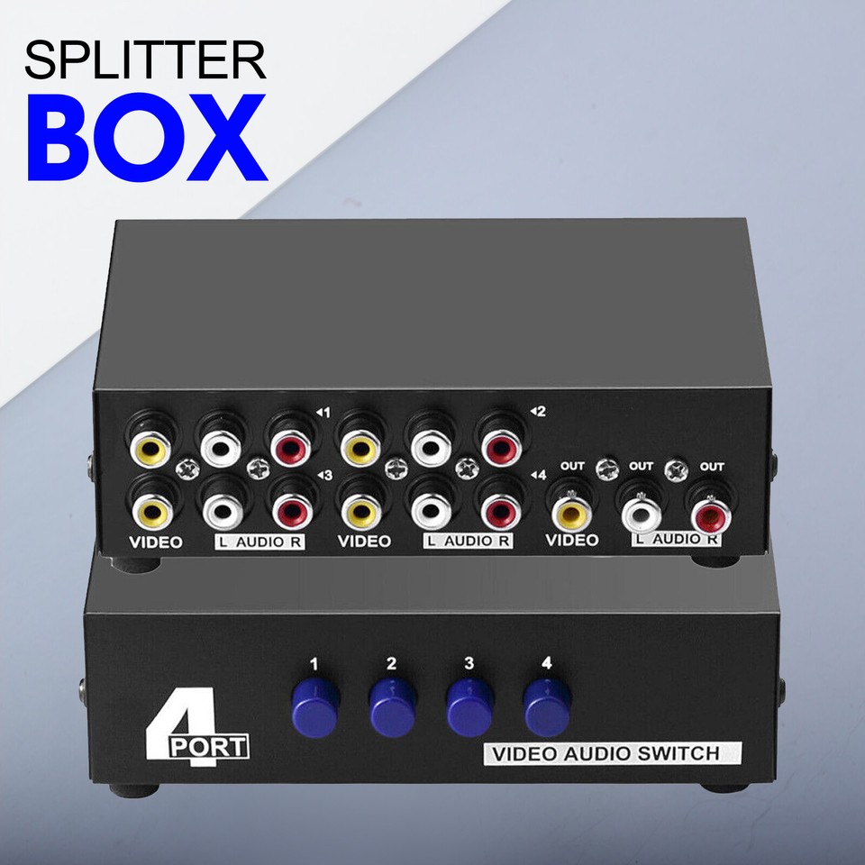 3 RCA Composite Video Audio MT-431AV 4-Port AV Selector Switcher ...