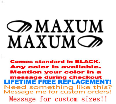 PAIR of 4.5"X28" MAXUM BOAT Hull Decals Marine Grade Your Color Choice ...