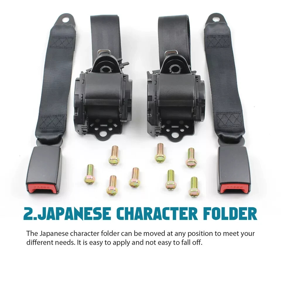 For All Subaru Rear Seat Restraint Belt Kit Car Seatbelt Black | eBay