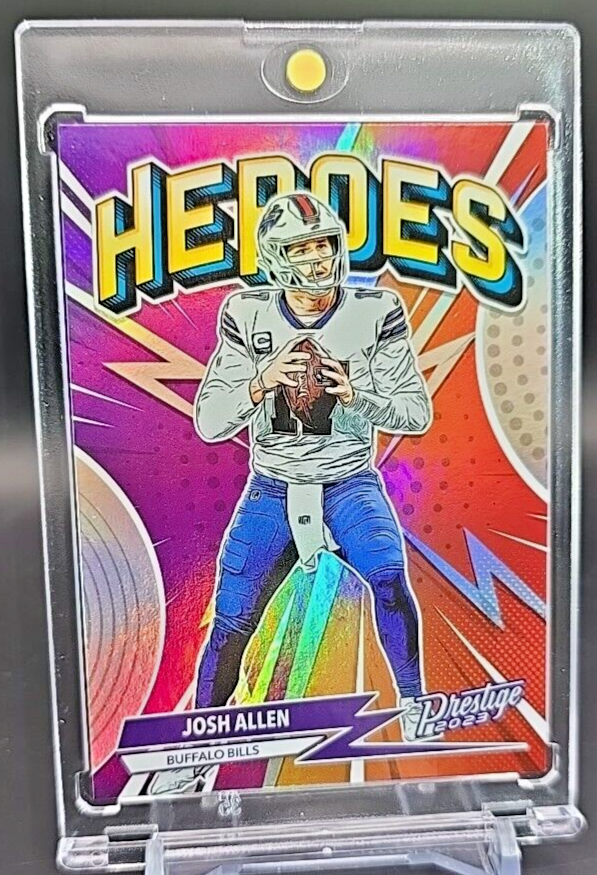 JOSH ALLEN RAINBOW FOIL INSERT HEROES CARD WITH CASE BUFFALO BILLS | eBay