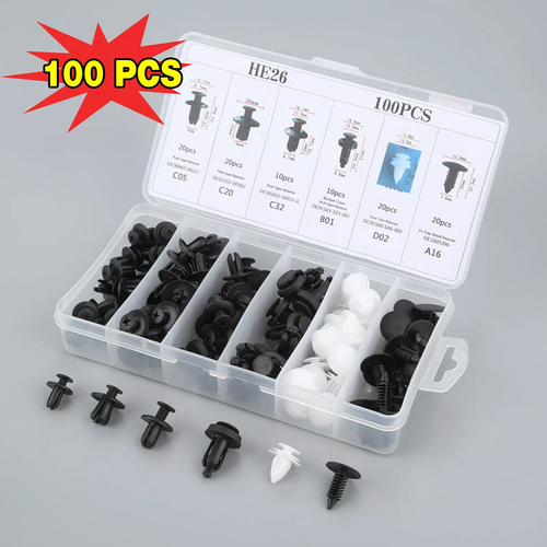 For Honda CAR 100x Box Set Bumper Fender Liner Push Type Retainer Clips ...