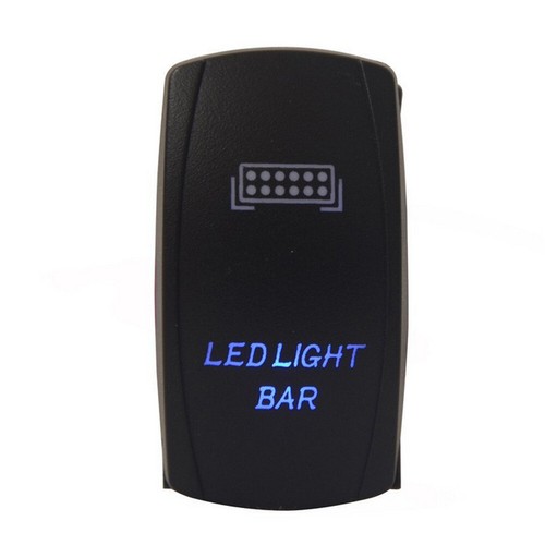 12V 20A Laser Push Button Rocker Toggle Switch Blue LED Bar Light Car ...