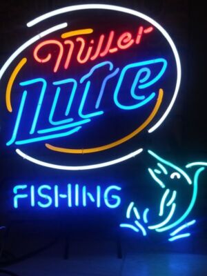 Lite Fishing Neon Sign 19x15 Beer Bar Man Cave Light Lamp Decor | eBay