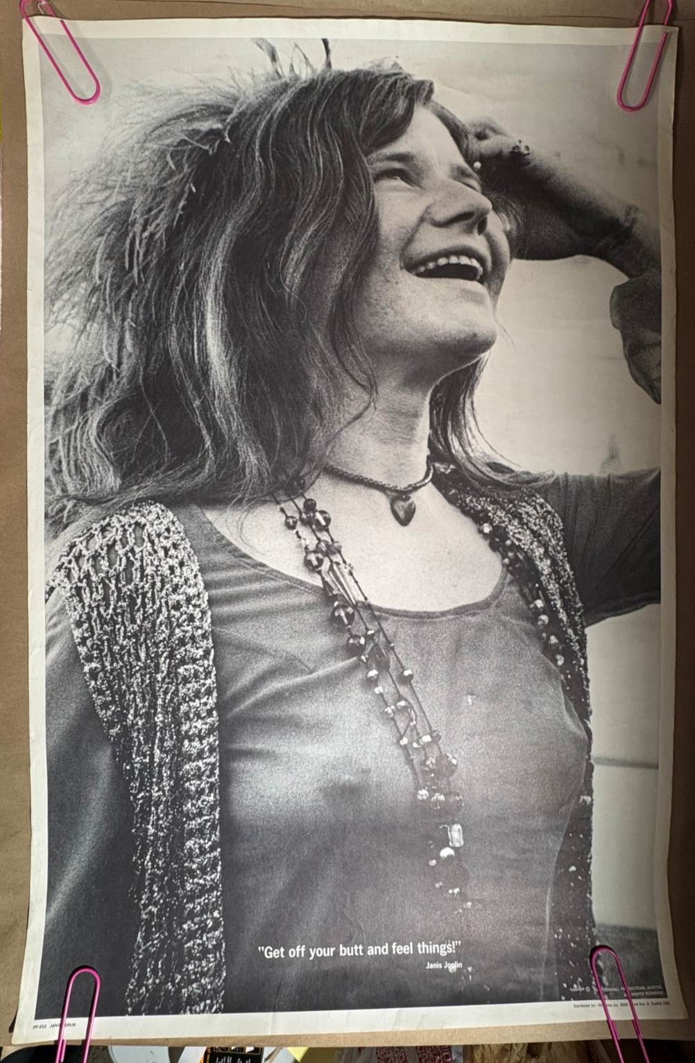 JANIS JOPLIN VINTAGE 1971 GET OFF YOUR BUTT AND FEEL THINGS ROCK & ROLL ...
