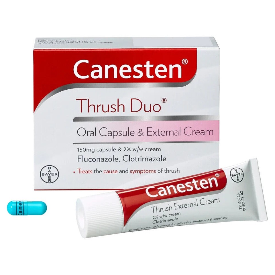 Canesten Thrush Duo Oral Capsule & Cream | Complete Treatment | UK ...