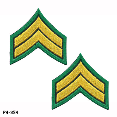 PAIR Police Security Corporal Chevron Sleeve Patches Green/Yellow NOS ...