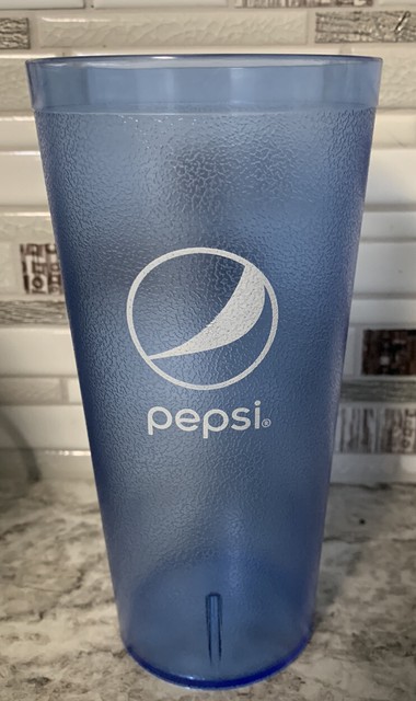 4 Pepsi Cola Restaurant Ice Blue Plastic Tumblers Cups Glasses 24 Oz ...