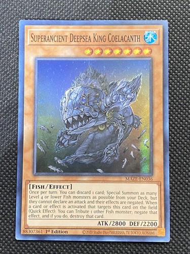 YuGiOh! - Superancient Deepsea King Coelacanth MAZE-EN036 Super 1st ...