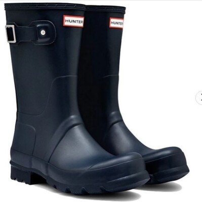 Hunter Original Short Boots Men's 9 Black Buckle Rubber Waterproof New ...