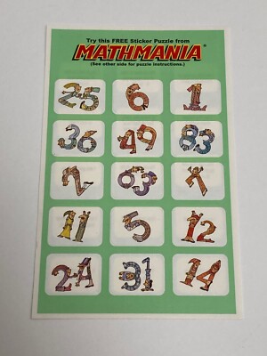 Vintage Highlights Mathmania Stickers Puzzle M041-58 Solve the Riddles ...