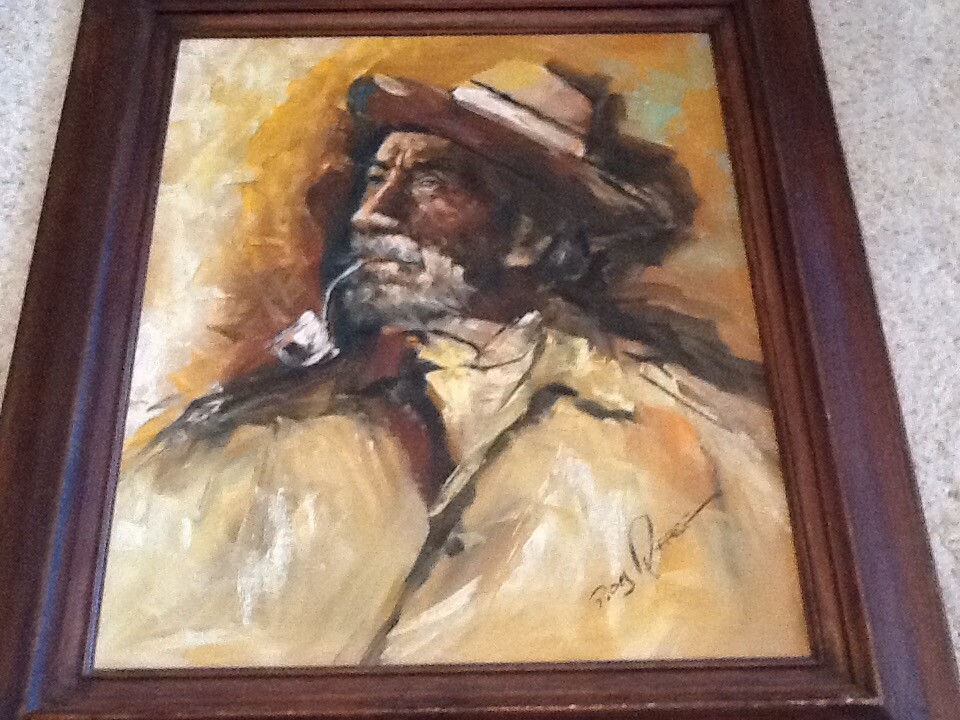 Roy Pierce Original Oil Painting Portrait Older Bearded Man With Pipe ...