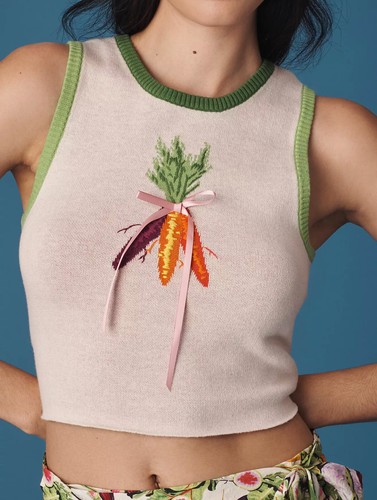 NWT Rachel Antonoff Carrot Shell Sweater Vest Rainbow Carrots In A Bow ...