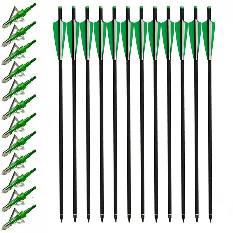 20'' Crossbow Bolts Carbon Arrows Broadheads Blade Arrowhead Archery Hunting | eBay