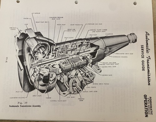 FORD TWO SPEED FORDOMATIC AUTOMATIC TRANSMISSION REBUILD SERVICE MANUAL ...