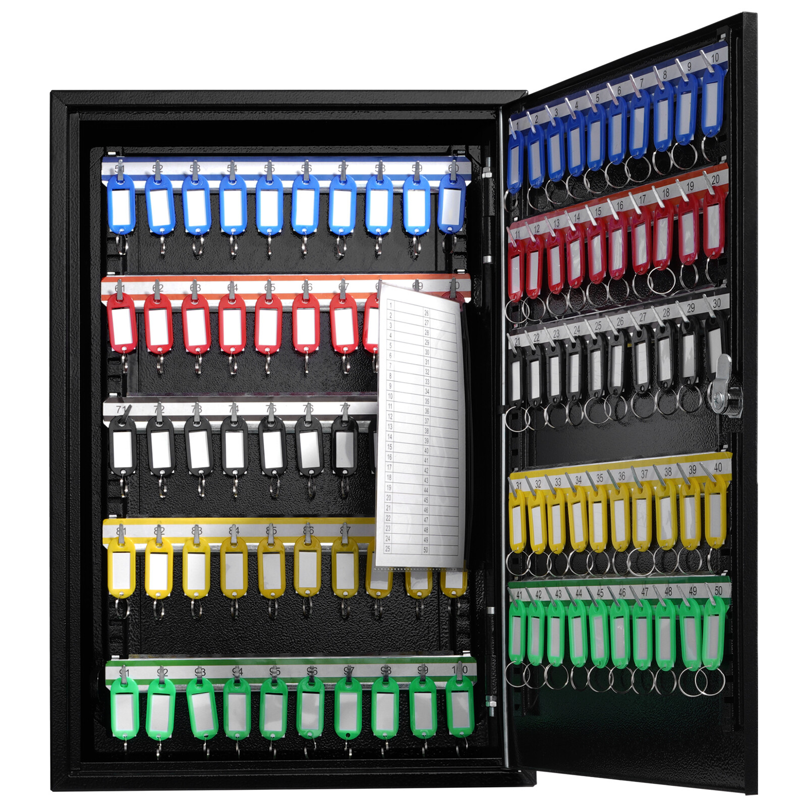 VEVOR 200-Key Cabinet Key Lock Box with Adjustable Racks & Colorful Key ...