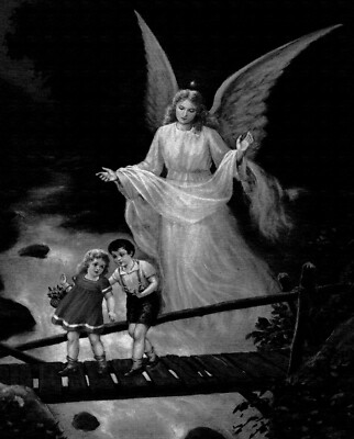 Catholic print picture - GUARDIAN ANGEL 9 B - CHARCOAL & CHALK EFFECT 8 ...