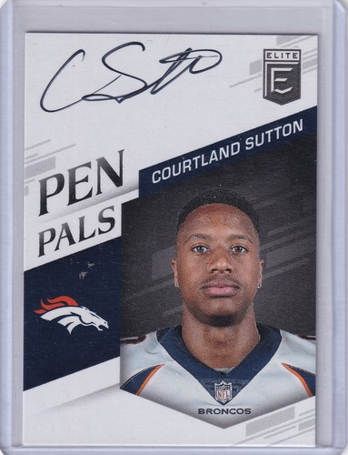 Courtland Sutton 2018 Panini Donruss Elite Pen Pals Black Ink Rc On ...