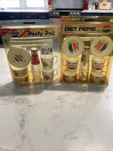 Pepsi Party Pak & Diet Pepsi Childs Plastic Dish Sets Sealed Made in ...