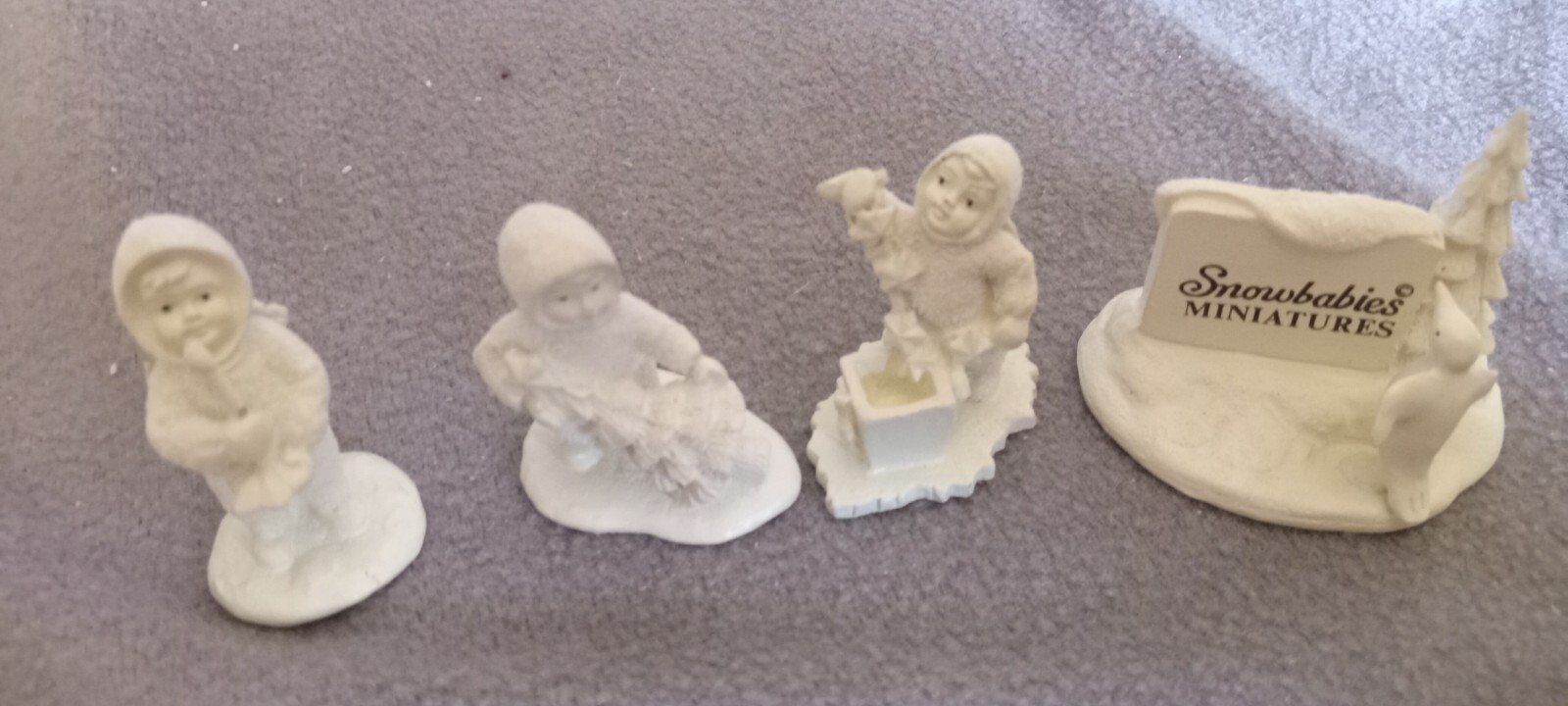 Snowbabies Pewter Miniature Lot 4 Pieces 3 Snowbabies And Sign | eBay