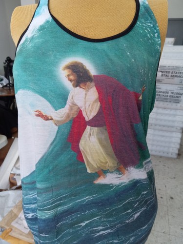 Surfs Up Jesus Racerback Tank Top Shirt Size XL NEW | eBay