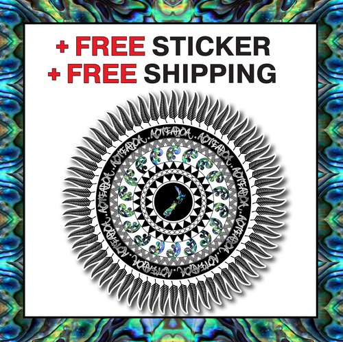 Aotearoa Maori Tribal Car Sticker Large Paua Koru Fern INCLUDES BONUS ...
