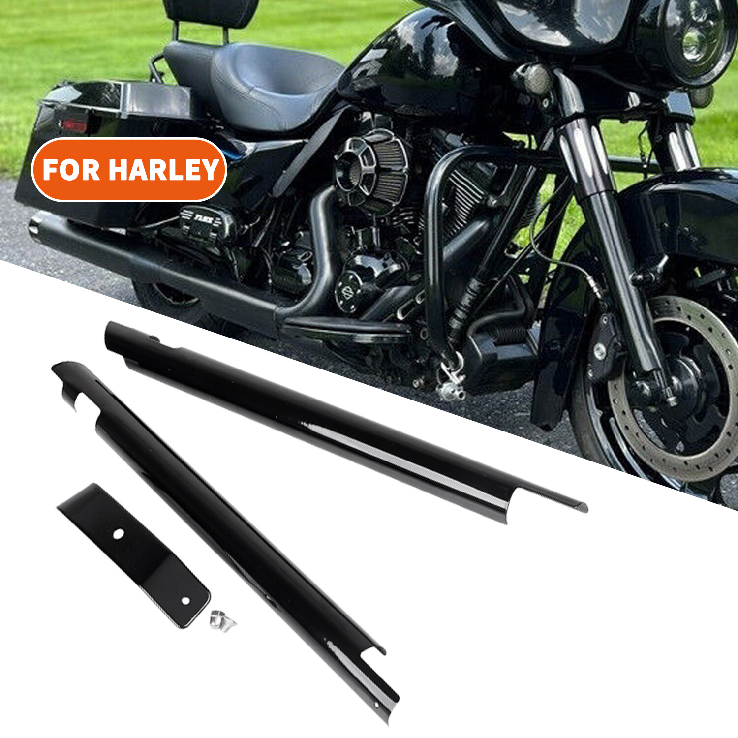 Metal Frame Down Tube Covers For Harley Heritage Softail Springer FXSTS ...