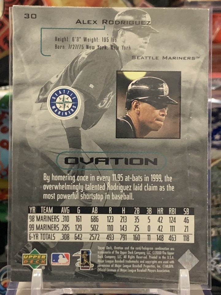 2000 Upper Deck Ovation #30 Alex Rodriguez Seattle Mariners Baseball ...