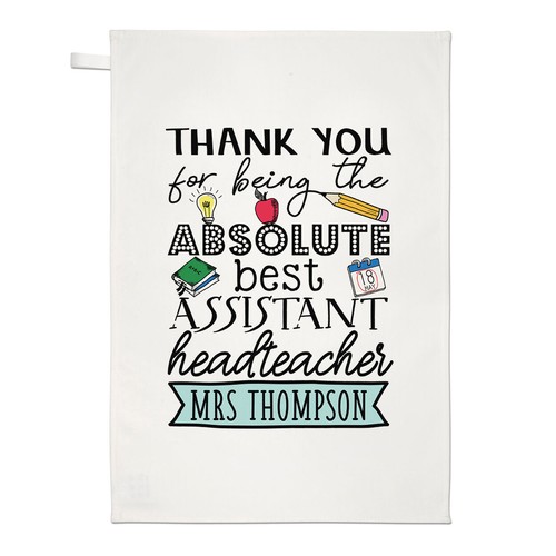 Personalised Thank You Absolute Best Assistant Headteacher Tea Towel ...