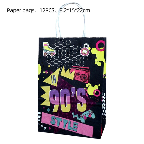 12PCS 90's Paper Lolly Loot Bag Party Supplie Back To 90's Birthday ...