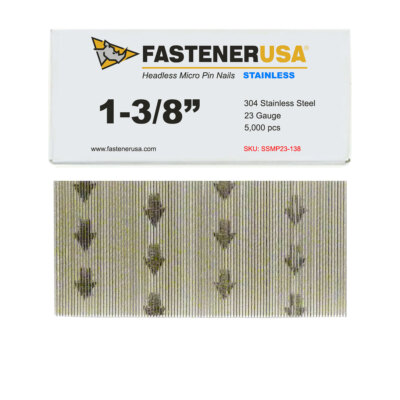 1-3/8" MICRO PIN NAILS 23GA 304SS 5,000ct | SSMP23-138 | eBay