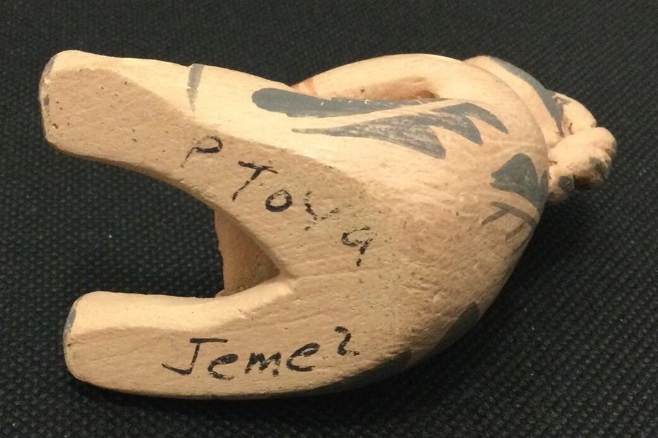 Jemez Native American Storyteller Clay Pottery P TOYA With Basket Food ...
