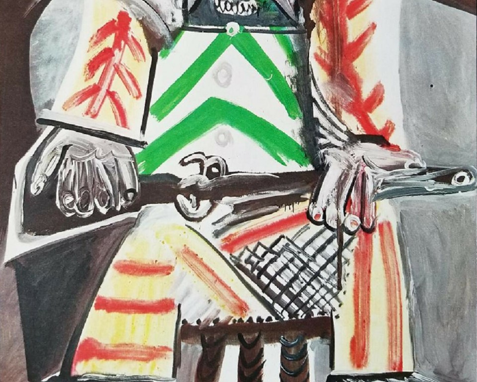 Pablo Picasso "Man With Gun" Mounted Offset Color Lithograph 1971 | eBay