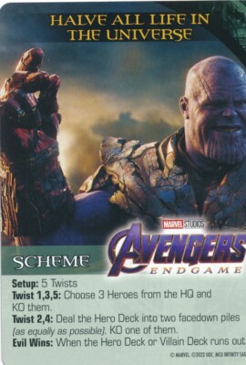 Upper Deck Marvel Legendary INFINITY SAGA SCHEME HALVE ALL LIFE THANOS ...