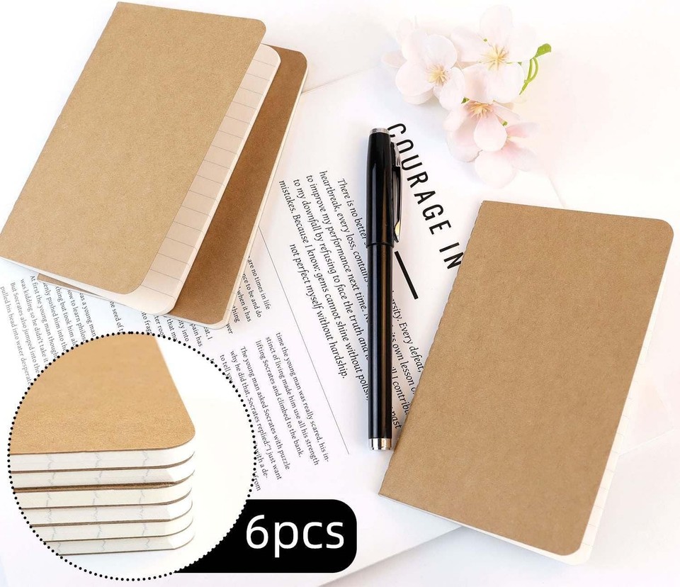 6 Pack Pocket Notebook Mini Notebooks Bulk 3.5 X 5.5 Inch Small Memo ...